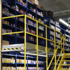 Steel shelving storage solutions for automotive parts